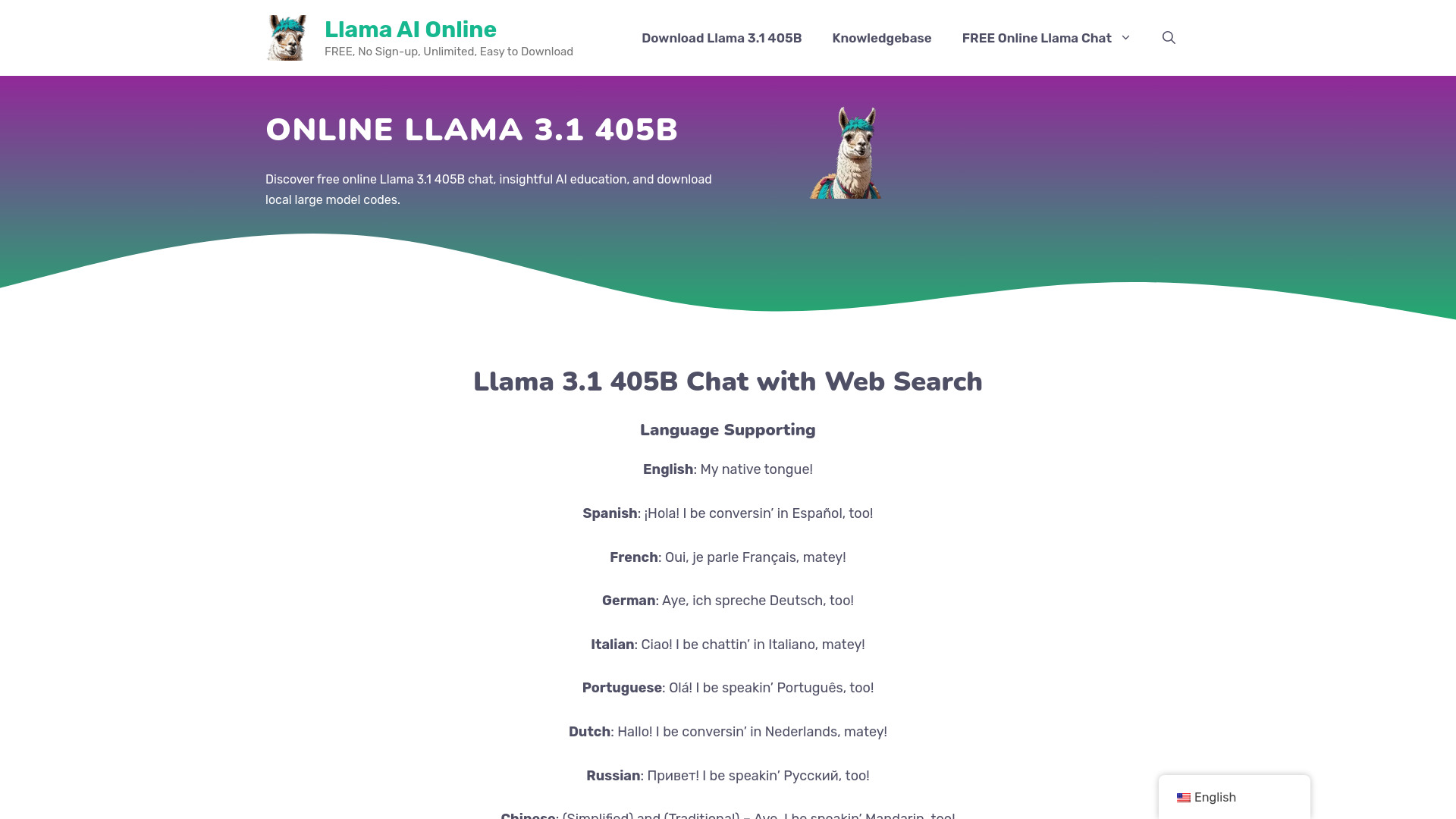 Online Llama 3.1 405B Chat – Aktuelle Produktinformationen, aktuelle Preise und Optionen 2025 ...